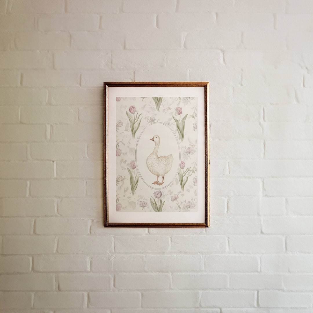 Cottagecore Goose Print Vintage Goose Wall Art Digital Download ...