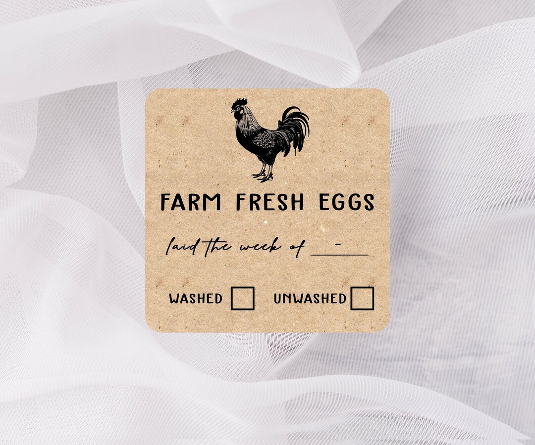 Personalized Farm Fresh Egg Carton Labels: Custom Sketch Design - Etsy