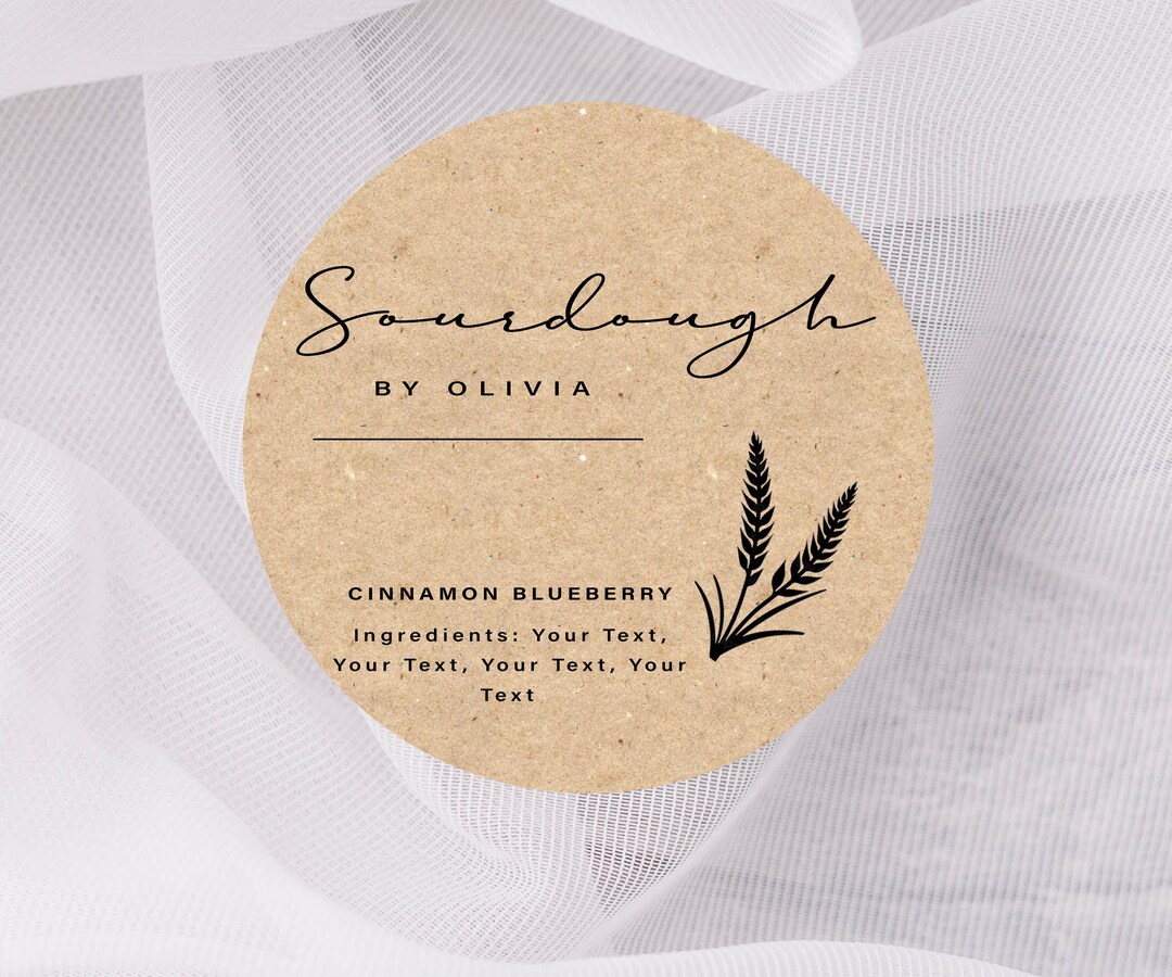 Sourdough Labels: Custom Round Stickers, Homemade Bread Labels - Etsy