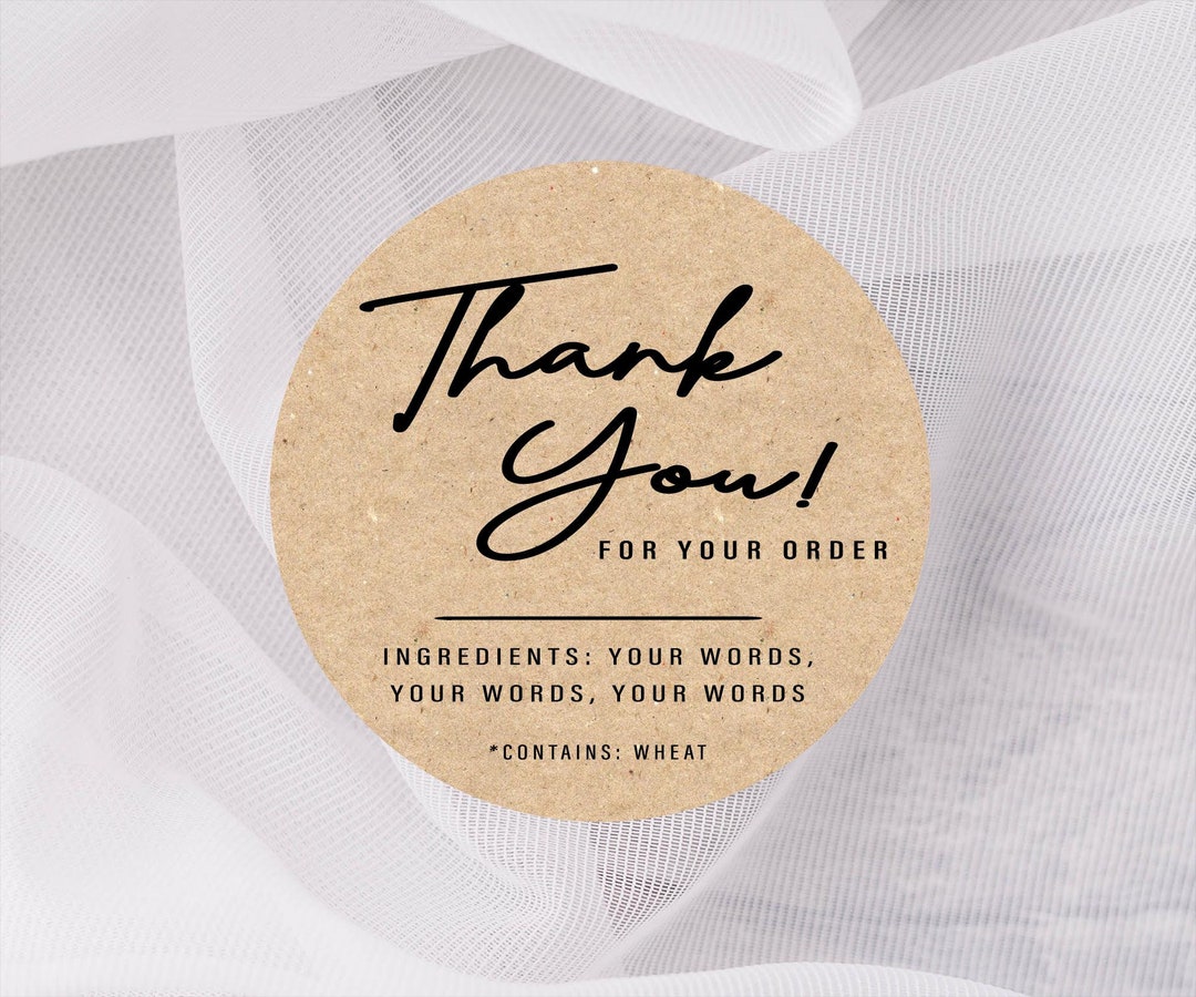 Thank You Cake Box Labels, Baked Goods Labels, Custom Home Bakery ...
