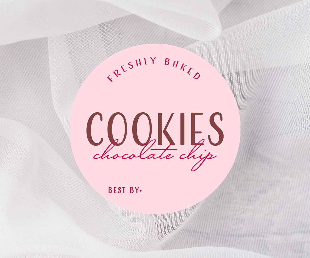 Custom Round Labels: Pastel Pink & Blue Stickers for Baked Goods - Etsy