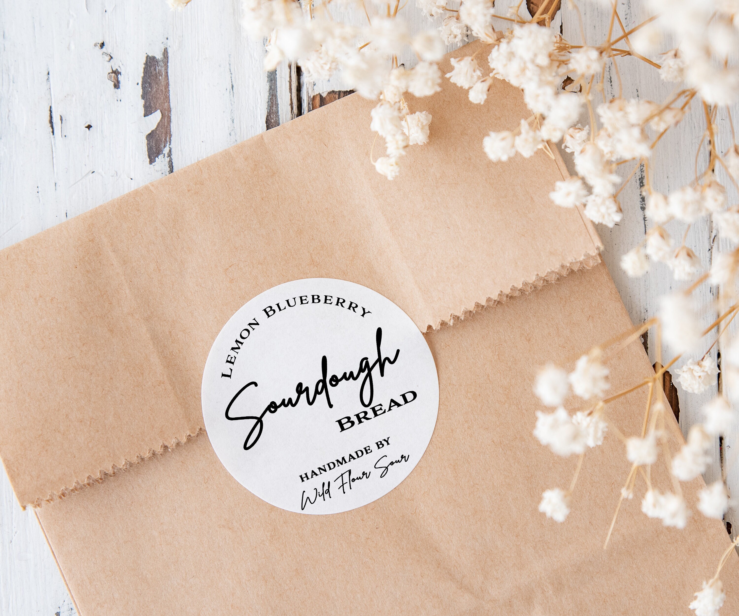 Sourdough Bread Bag Labels, Small Business Stickers, Baked Goods Labels ...