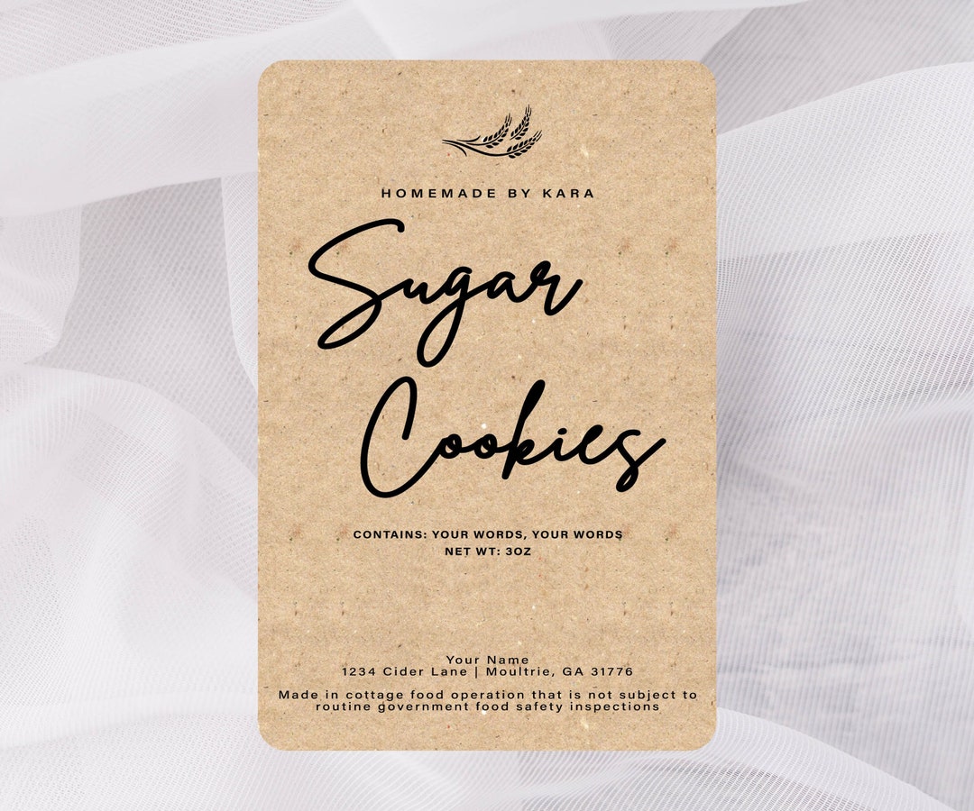 Homemade Sugar Cookie Labels - Small Business Stickers - Labels for ...
