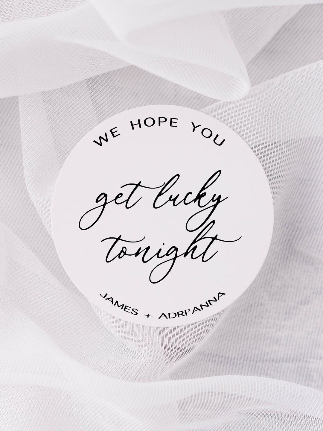 We Hope You Get Lucky Tonight Wedding Lottery Favor Bag Labels, Custom ...