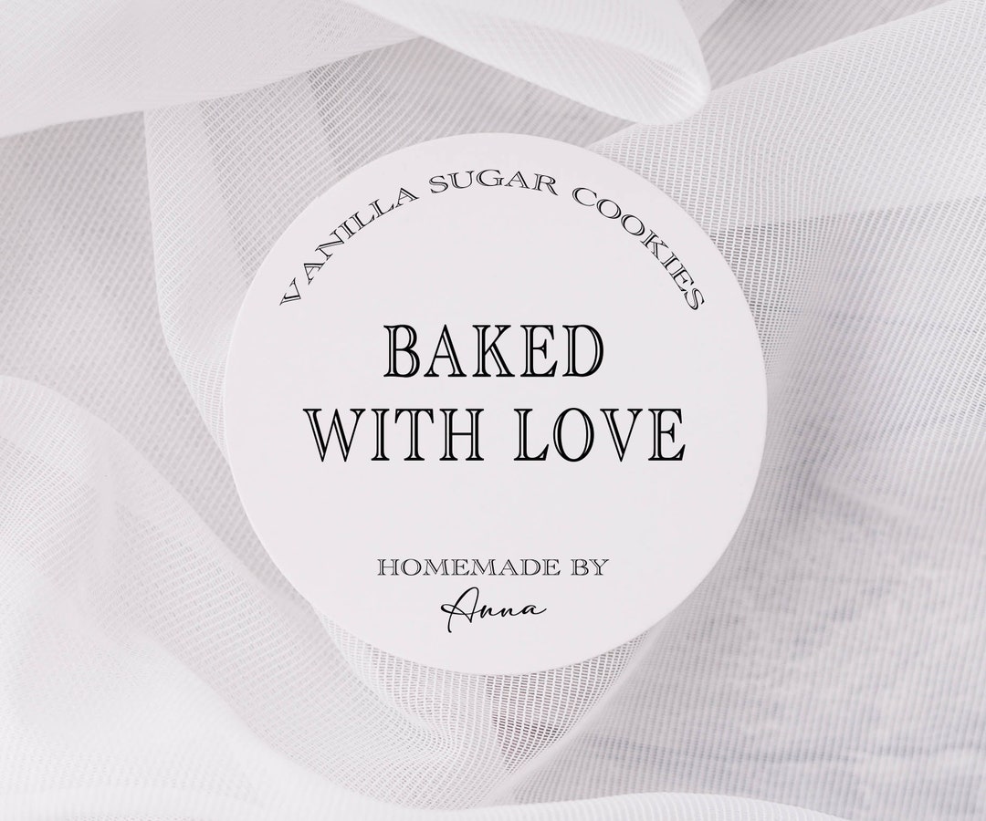 Custom Baked With Love Labels, Round Matte Stickers - Etsy