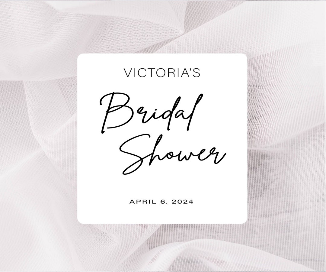 Bridal Shower Favor Labels 2 Inch White Matte Stickers Wedding Hotel ...
