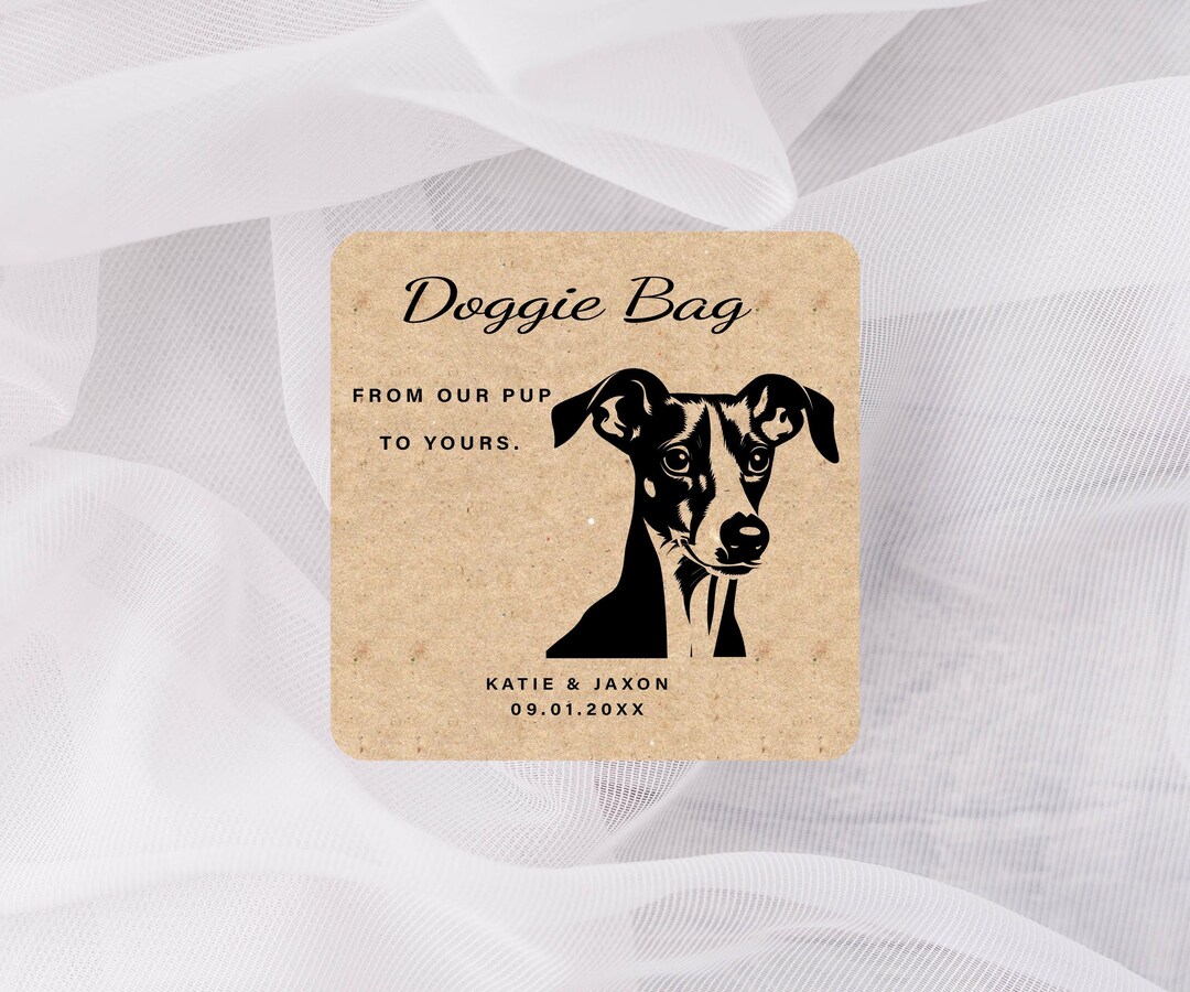 We Do Too Custom Pup Bag Favor Labels, Doggie Bag Wedding Stickers,from ...