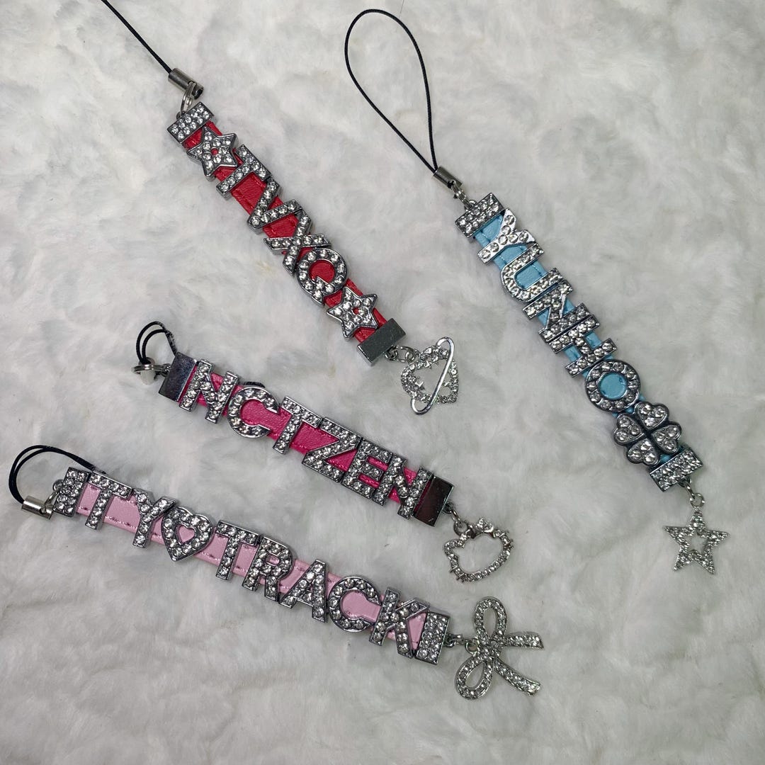Customizable Rhinestone Keychain - Pick Your Name or Word - Etsy