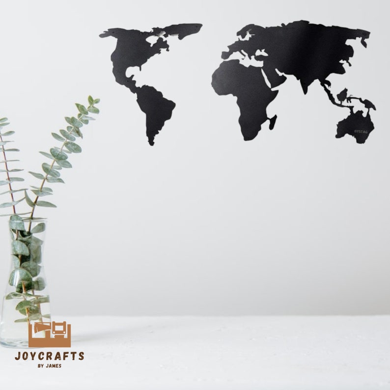 Metal World Map Wall Art, World Map Wall Decor Hanging Art, Home Dining ...