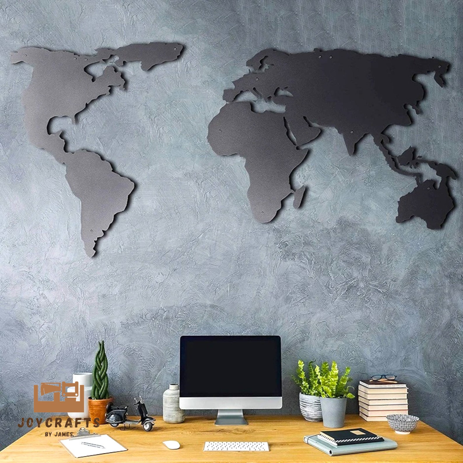 Metal World Map Wall Art, World Map Wall Decor Hanging Art, Home Dining ...