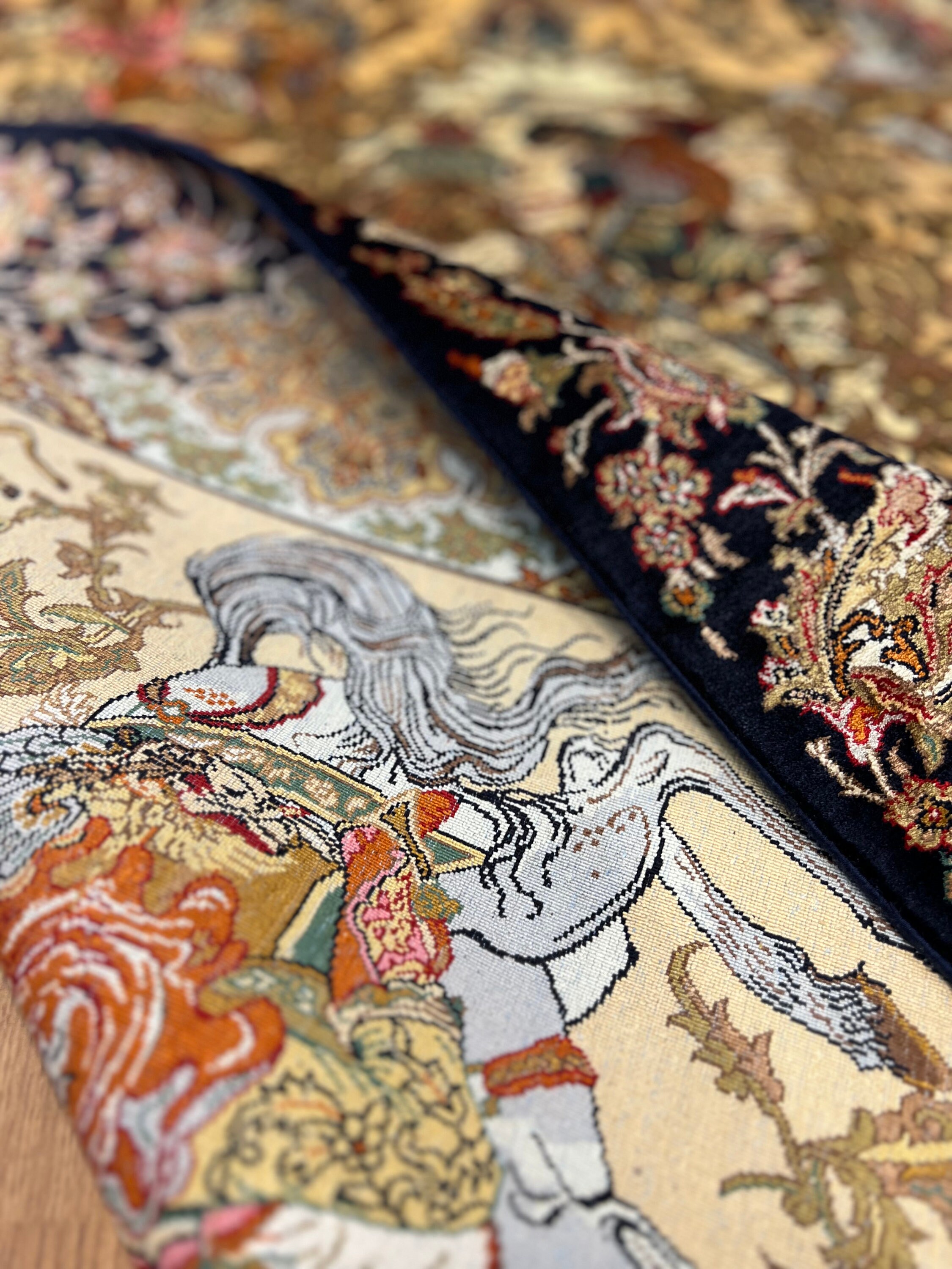 Jungle Hunting Carpet,hand Carpet , Floral Carpet, Handmade Carpet ...