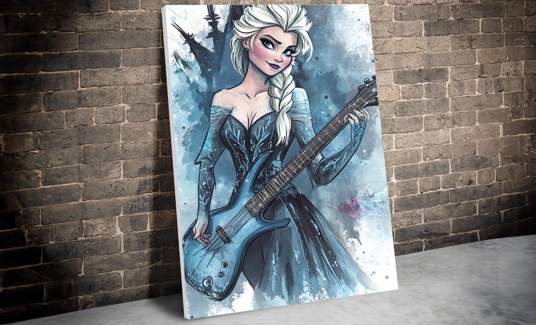 Fan Art Elsa, Elsa Watercolor Canvas, Elsa Art, Punk Rock Elsa, Elsa ...