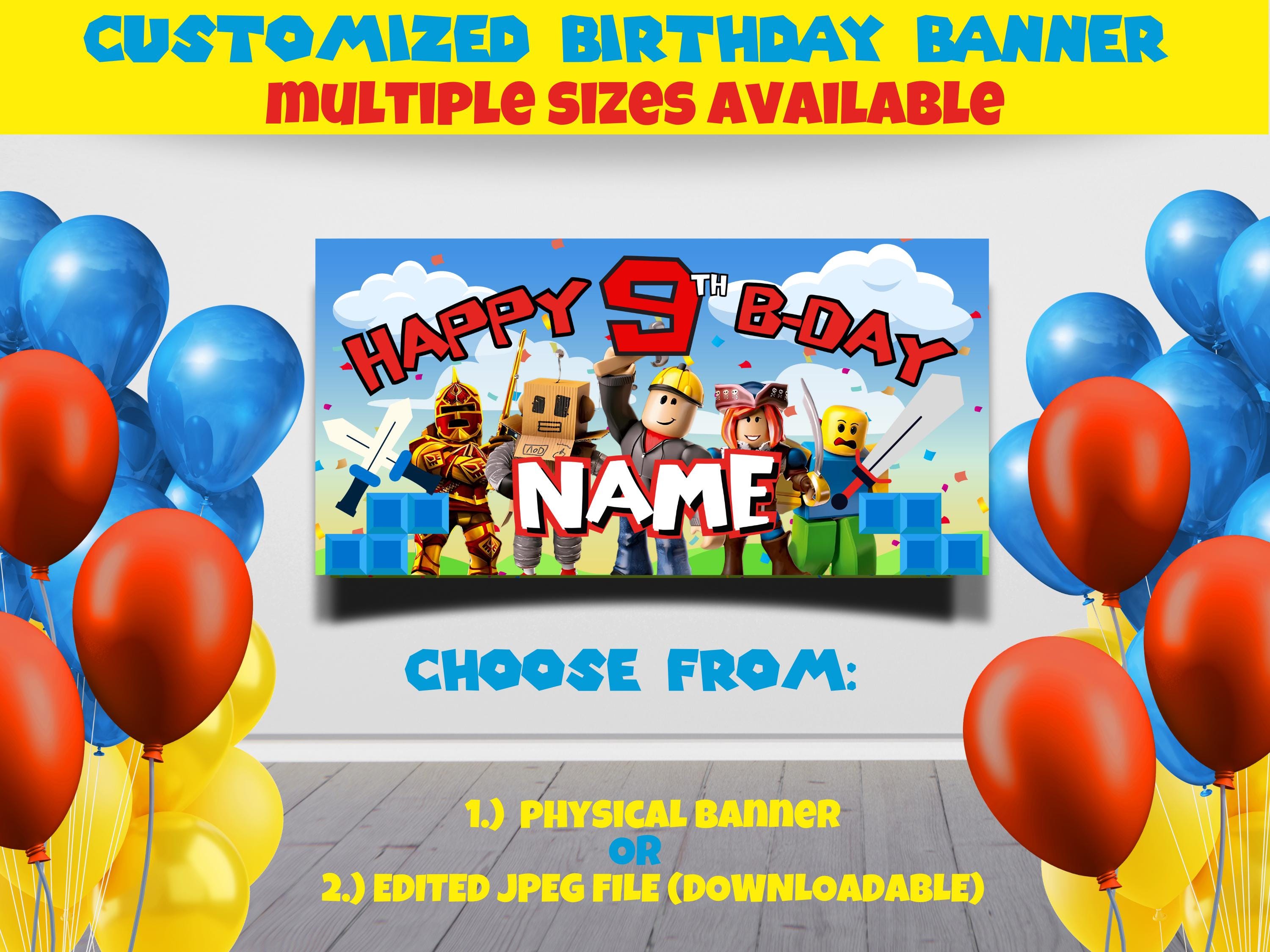 Roblox Birthday Banner - Etsy