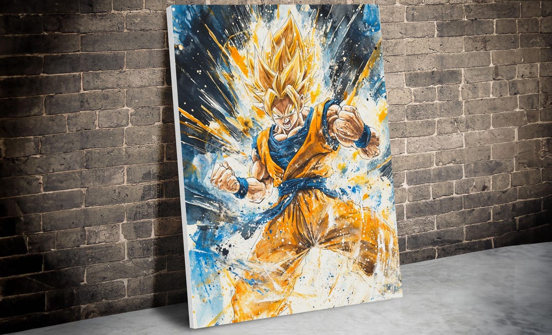 Goku Watercolor Canvas, Goku Gift, Goku Poster, Dragonball Poster ...