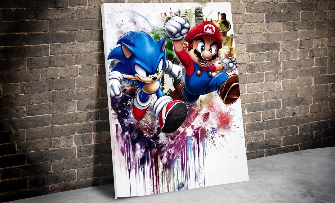 Sonic Watercolor Canvas, Sonic Gift, Sonic Art, Sonic Poster, Video ...