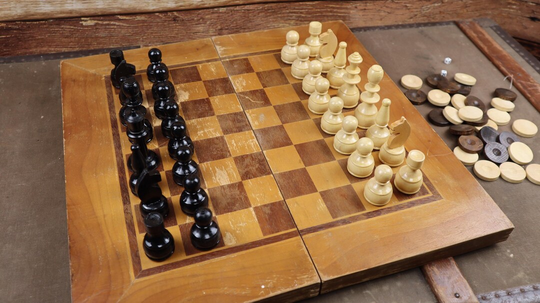 Very Big Chess and Backgammon , Full Set, Vintage Bulgaria Chess ...