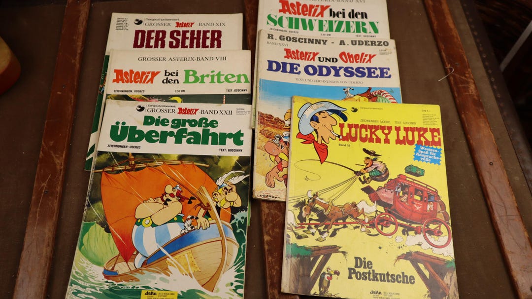 Rare Cartoon Comics Lucky Luke in German and Five Rare French Cartoon ...