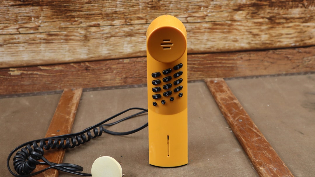 Light Orange 80s Telephone / Push Button Phone / Telia Fido / Sweden ...