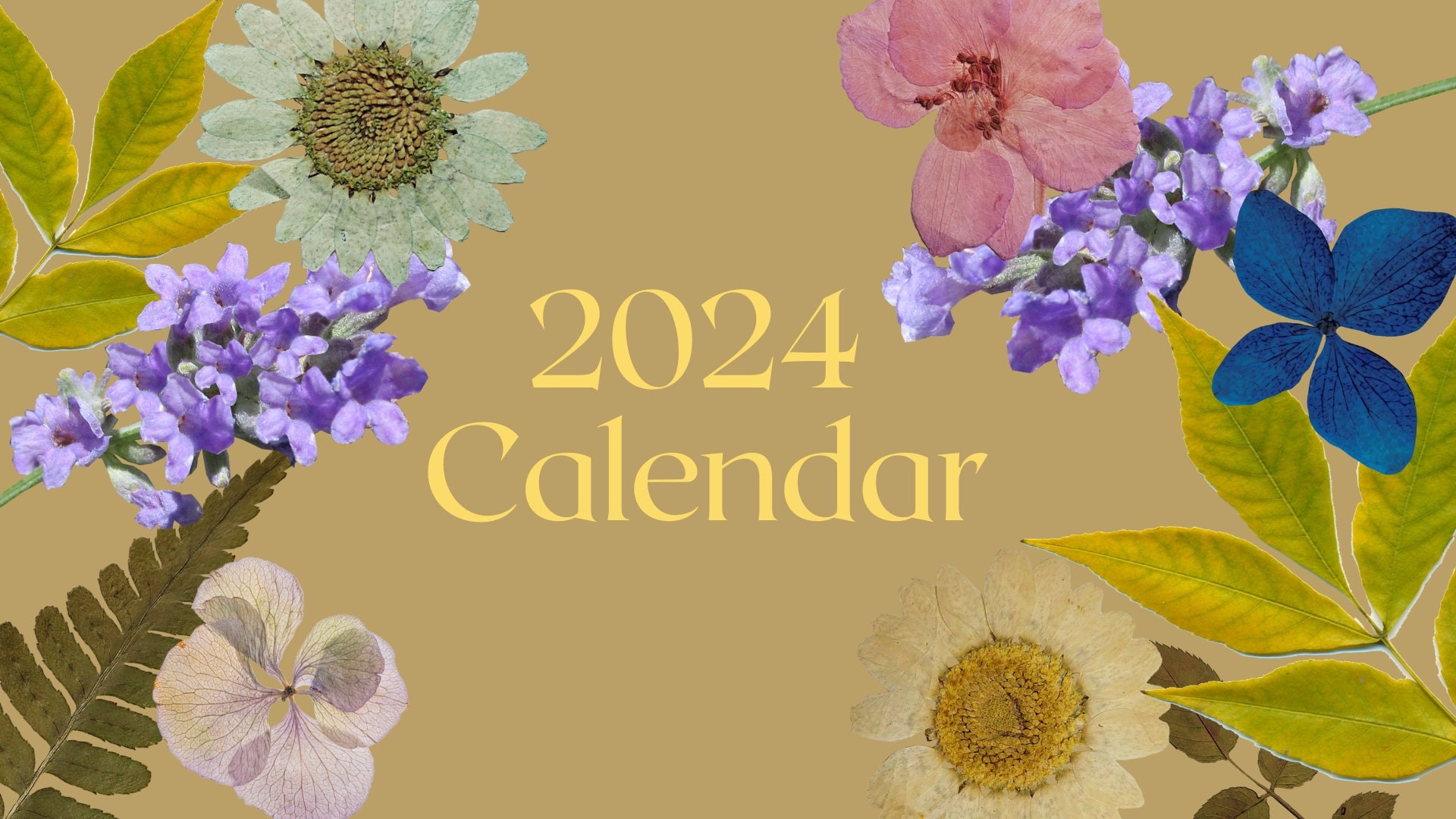 Plant and Flower Themed 2024 Calendar, Christmas Gift, Printable ...