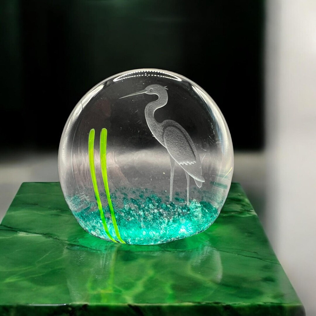 Vintage Caithness Limited Edition Crane Stork Bird Decorative Glass ...