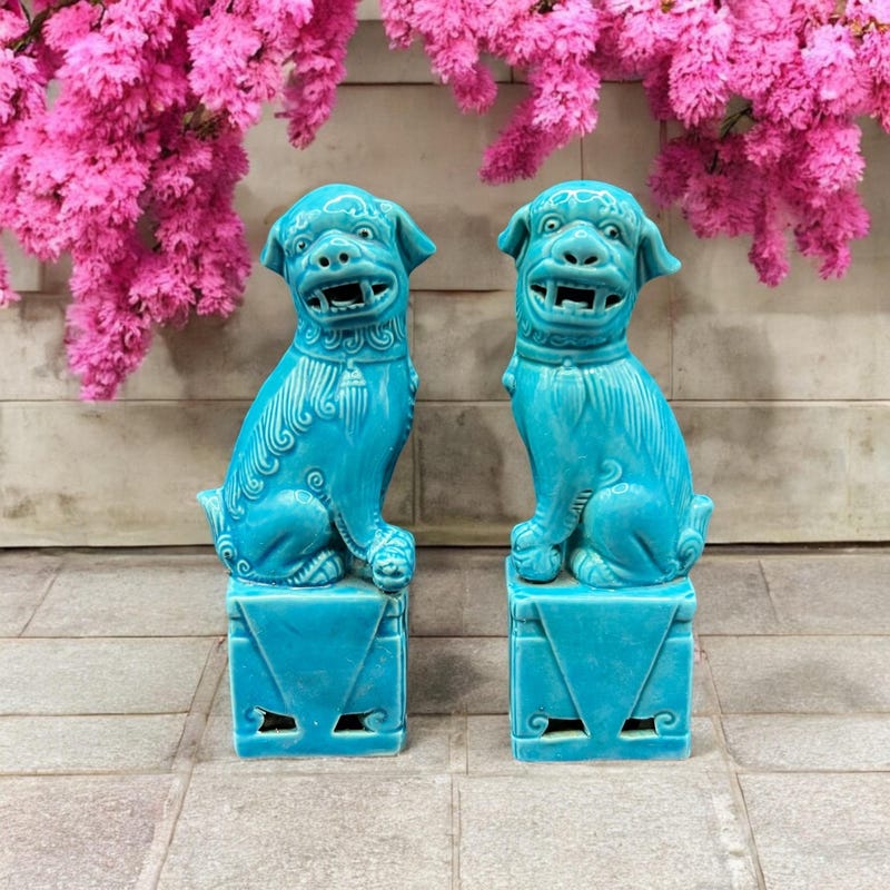 Turquoise Foo Dogs - Etsy