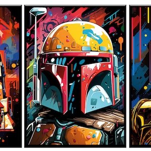 Star Wars Graffiti Art Set of 6, Star Wars Prints, Stars Wars Posters ...