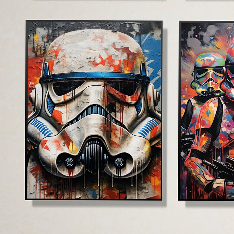 Storm Trooper Star Wars Graffiti Art Set of 6, A4 Digital Art Prints ...