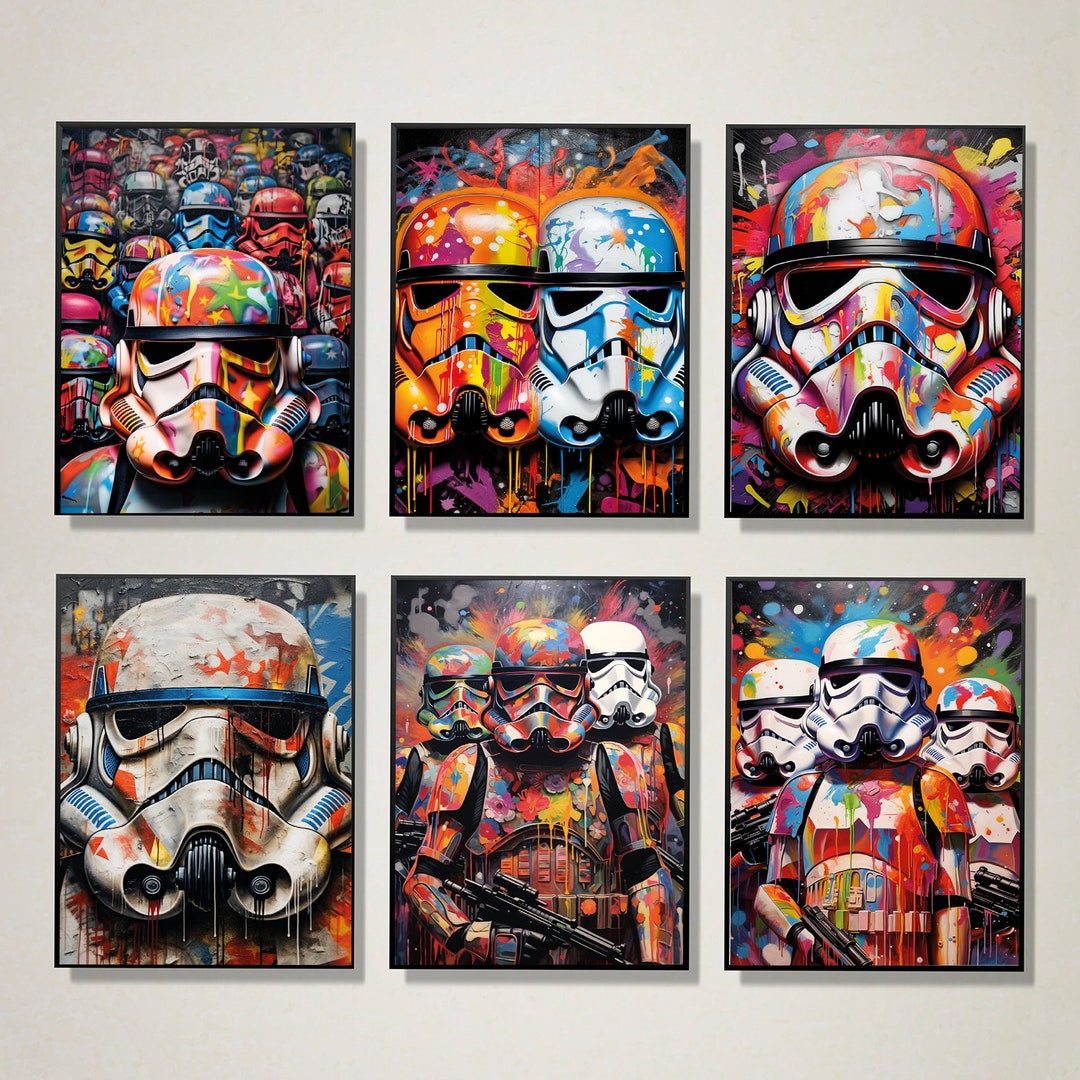 Storm Trooper Star Wars Graffiti Art Set of 6, A4 Digital Art Prints ...