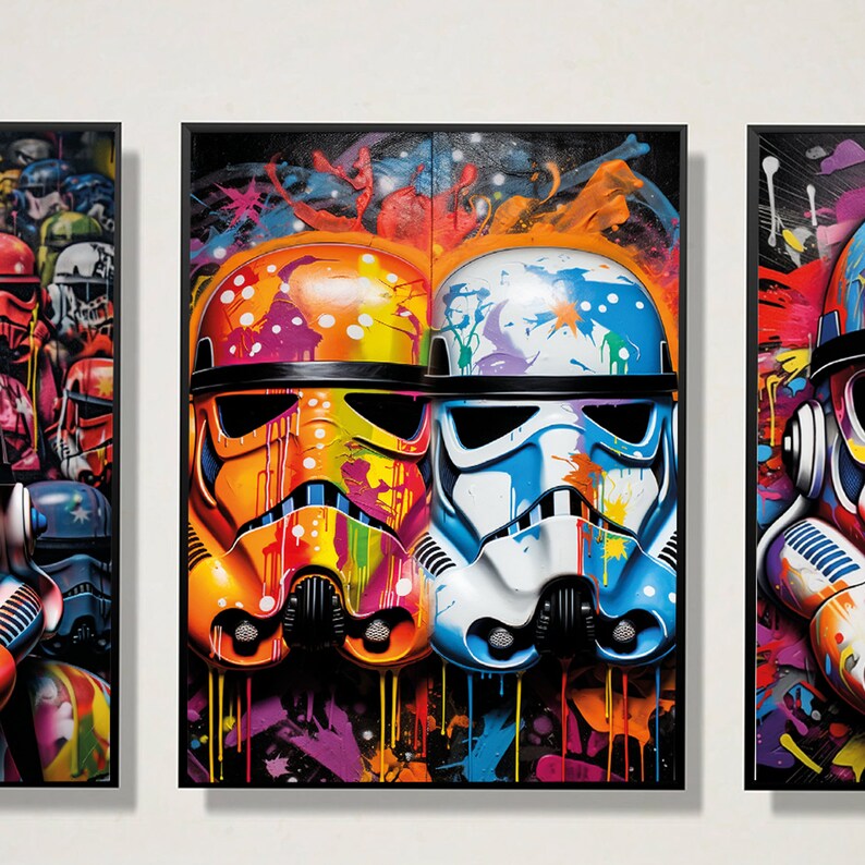 Storm Trooper Star Wars Graffiti Art Set of 6, A4 Digital Art Prints ...