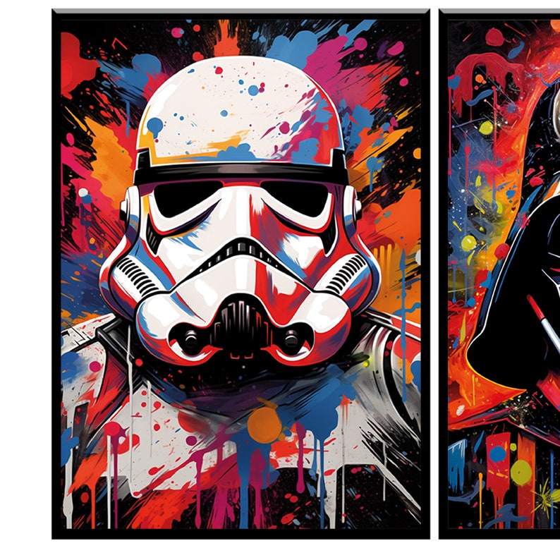 Star Wars Graffiti Art Set of 6, Star Wars Prints, Stars Wars Posters ...