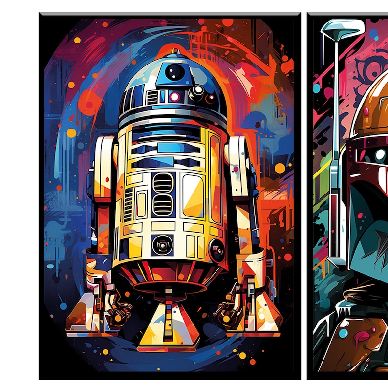 Star Wars Graffiti Art Set of 6, Star Wars Prints, Stars Wars Posters ...