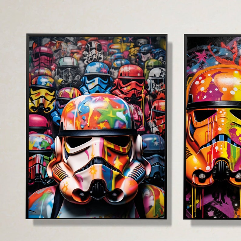 Storm Trooper Star Wars Graffiti Art Set of 6, A4 Digital Art Prints ...