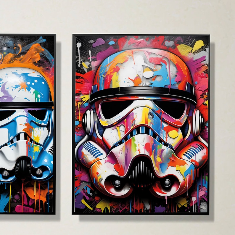 Storm Trooper Star Wars Graffiti Art Set of 6, A4 Digital Art Prints ...