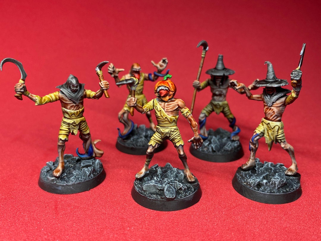 Hand Painted Scarecrow Miniatures Set: Magnetic Bases, D&D, Pathfinder ...