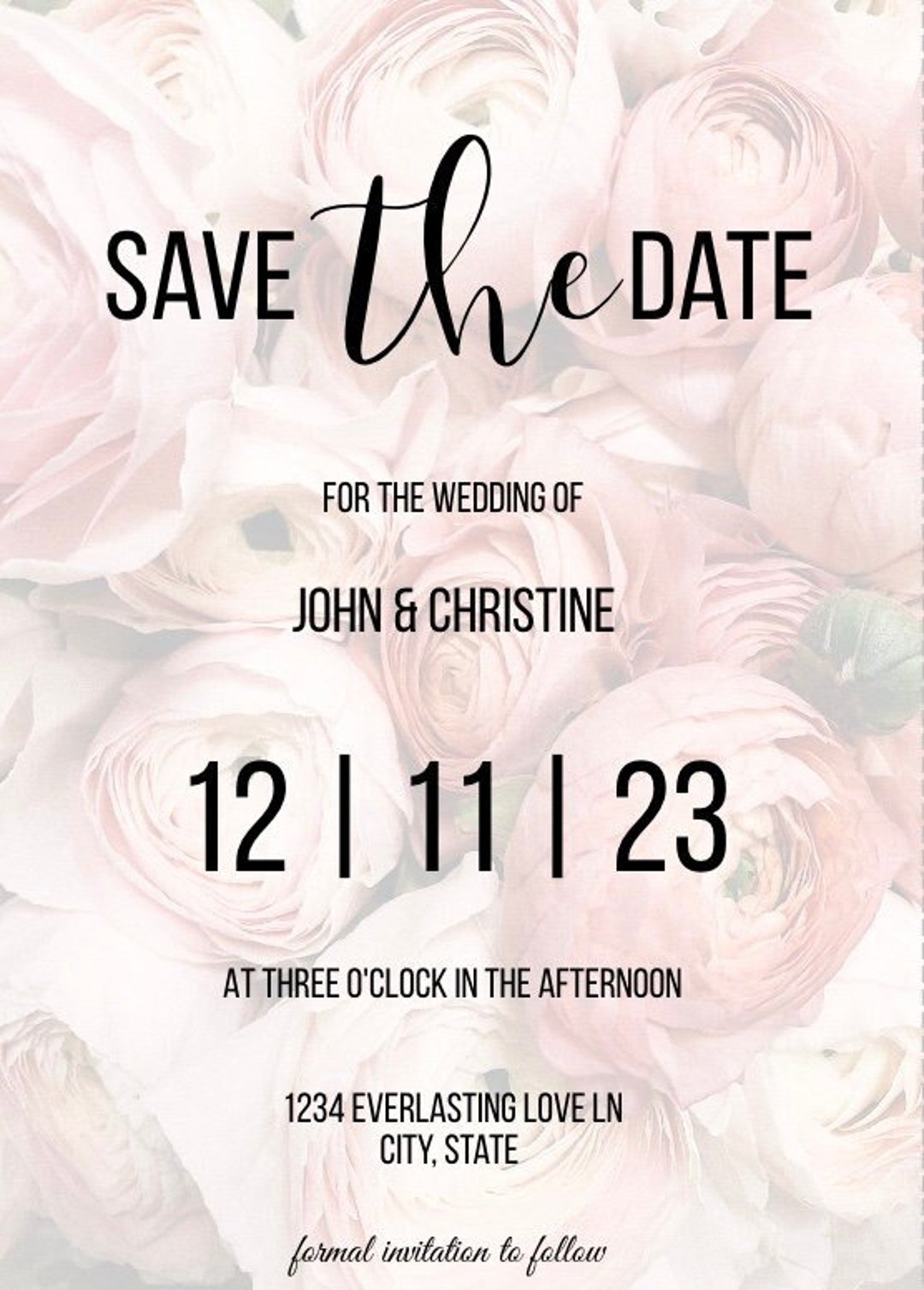 Customizable Save the Date Template - Etsy