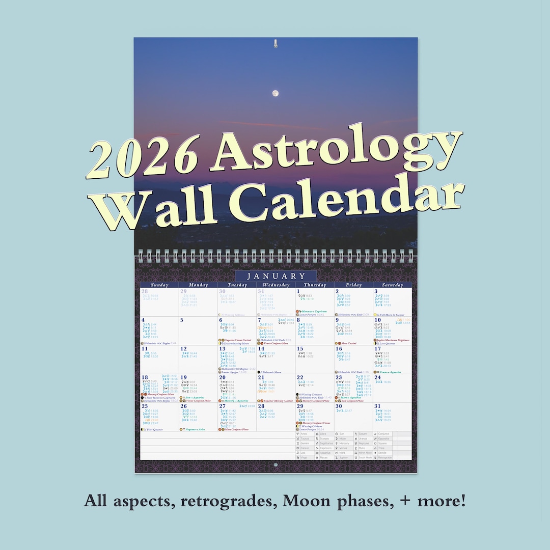 2026 Astrology Calendar | Aspects, Ingresses, Retrogrades, New Moons ...