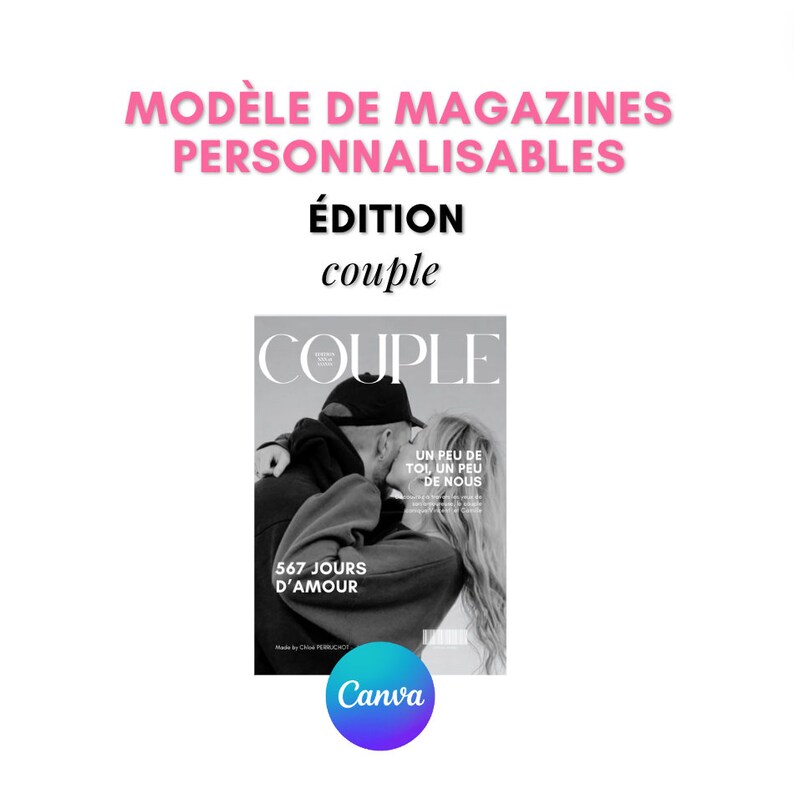 Modèle de magazine à personnaliser édition boy/girlfriend couple 40 ...