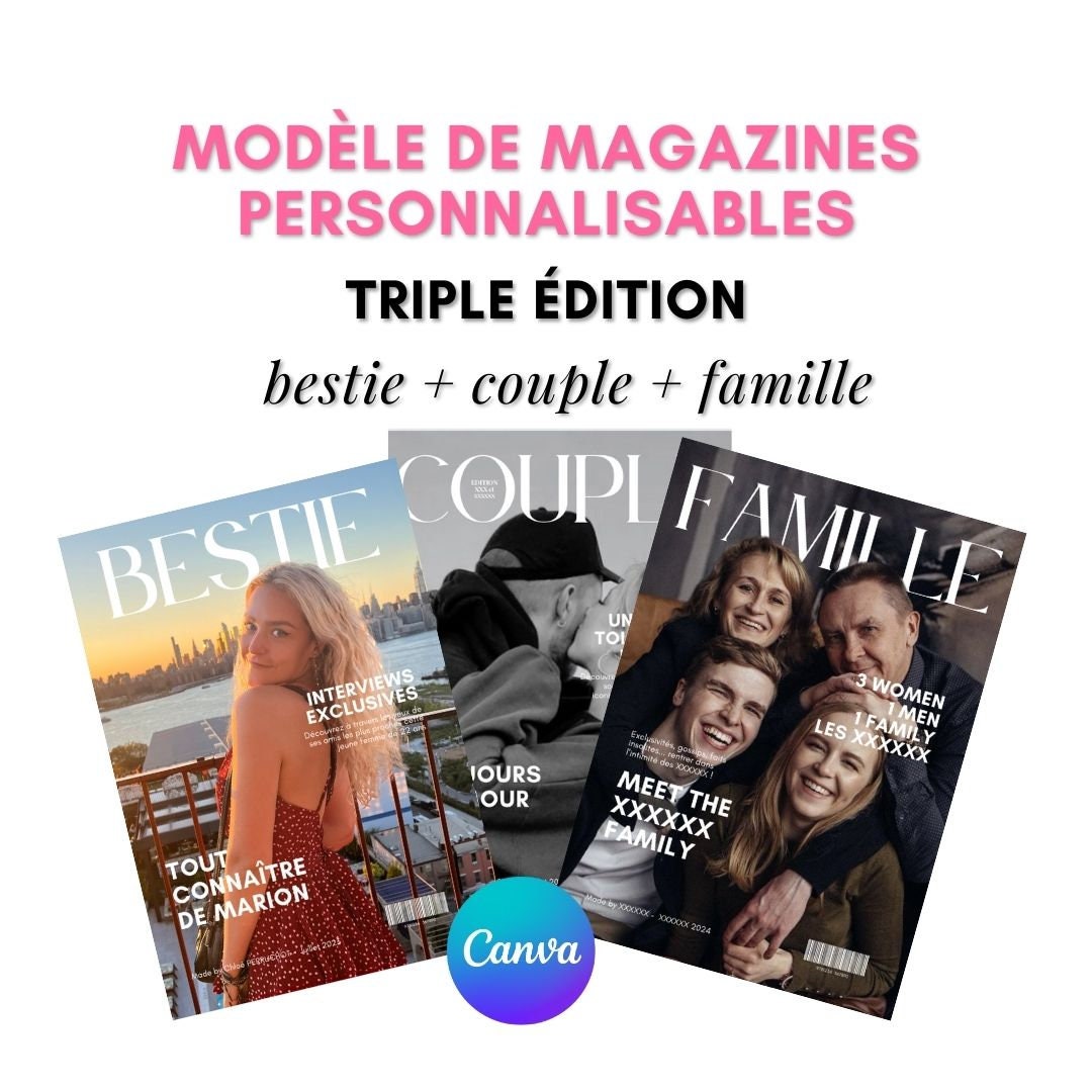 MAGAZINE MODELS X3 - Bestie + Couple Edition + Family - 40 Pages X3 - Etsy