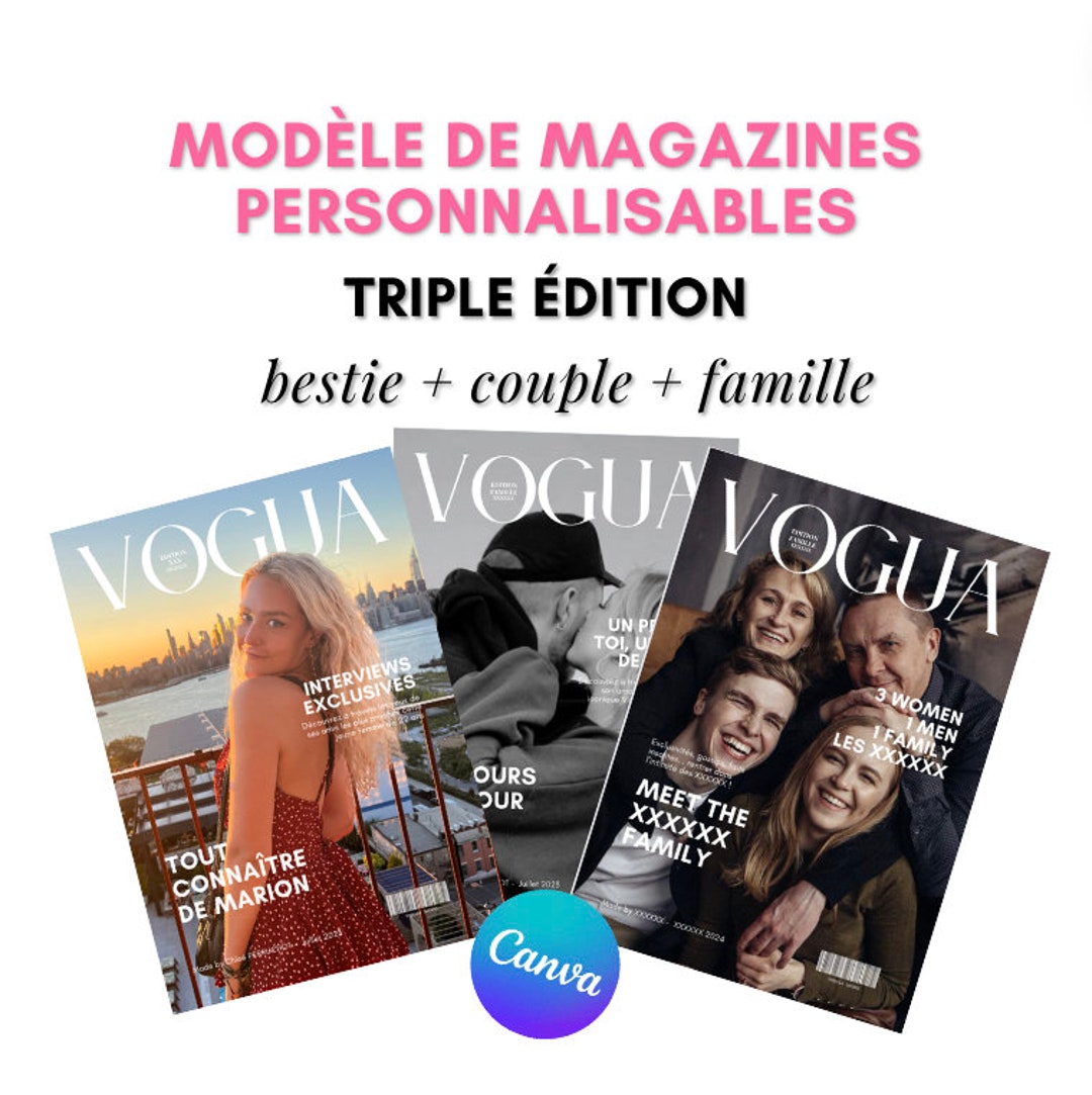 MODÈLES MAGAZINE X3 bestie couple édition famille 40 pages x3 - Etsy France
