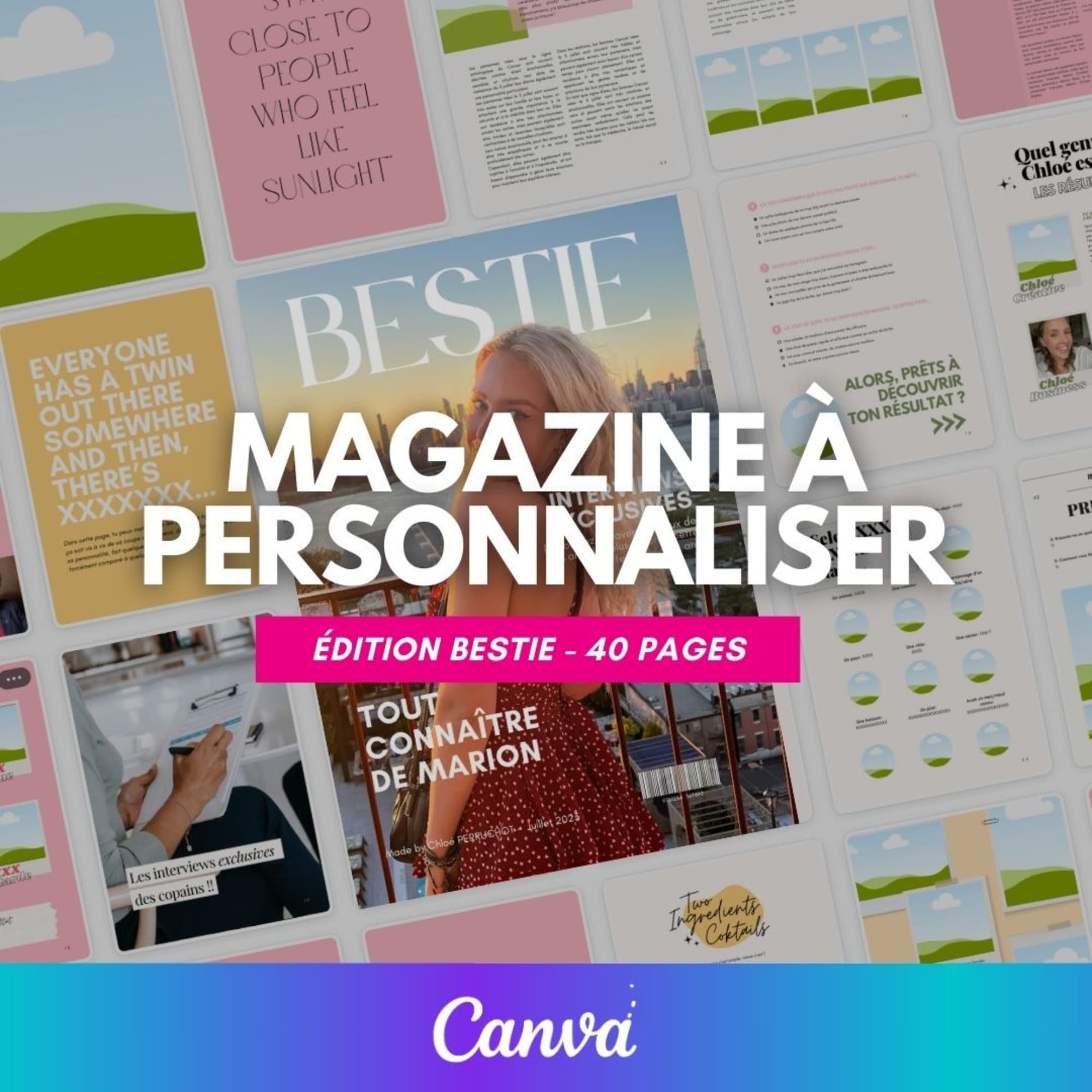 Modèle de magazine à personnaliser bestie edition 40 pages - Etsy France