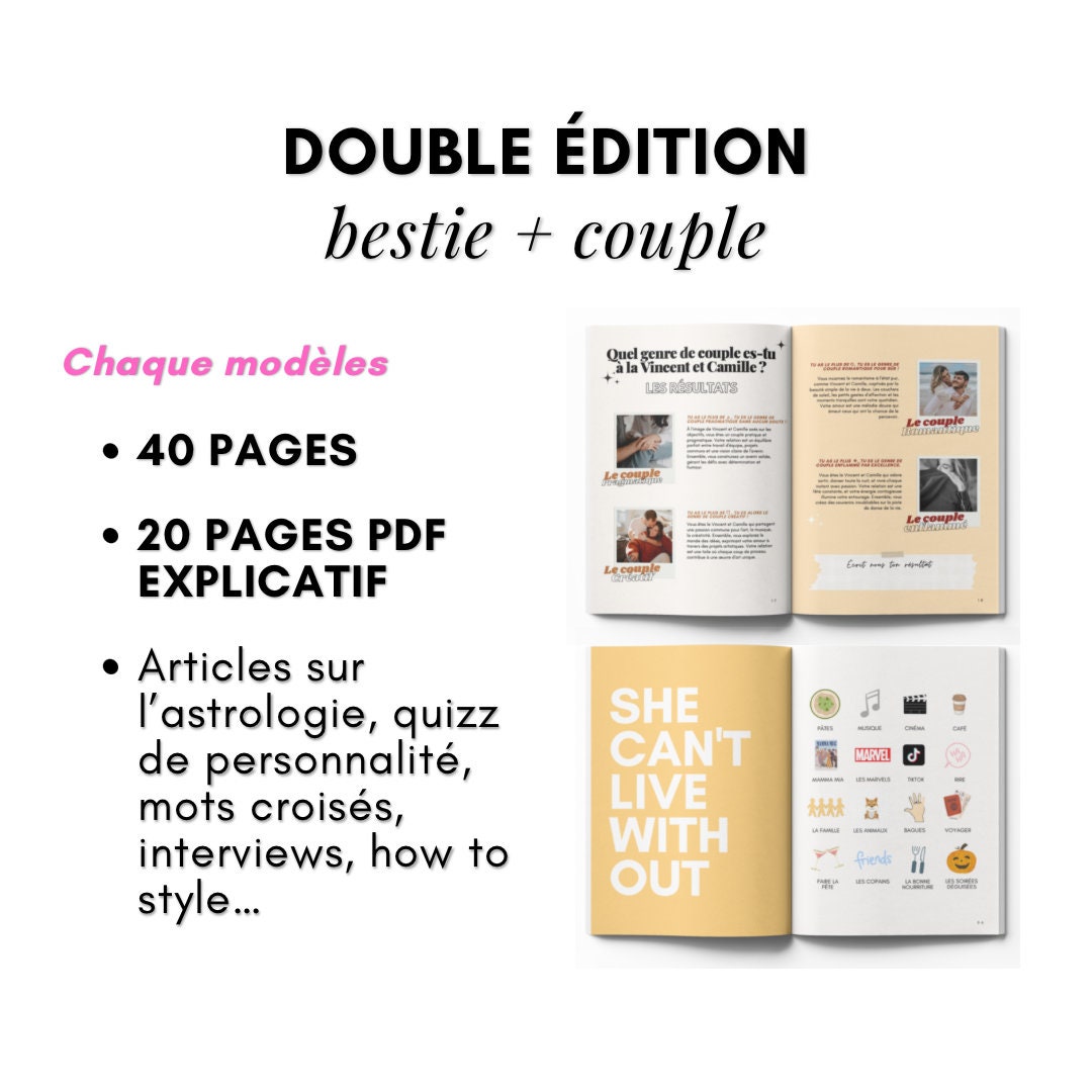 MODÈLES MAGAZINE X2 - bestie + couple édition - 40 pages x2 - Etsy France