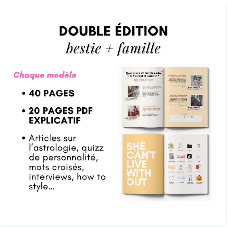 MAGAZINE MODELS X2 - Bestie + Family - 40 Pages X2 - Etsy