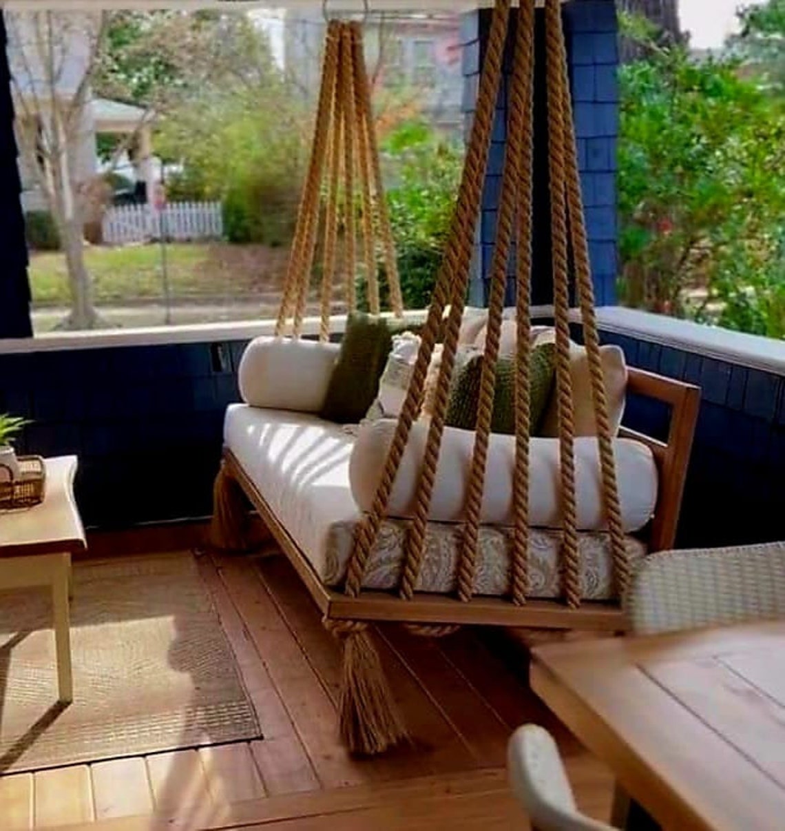 Porch Swing Sofa, Swing Bed, Rustic Farm House Swing Wooden Sofabed ...