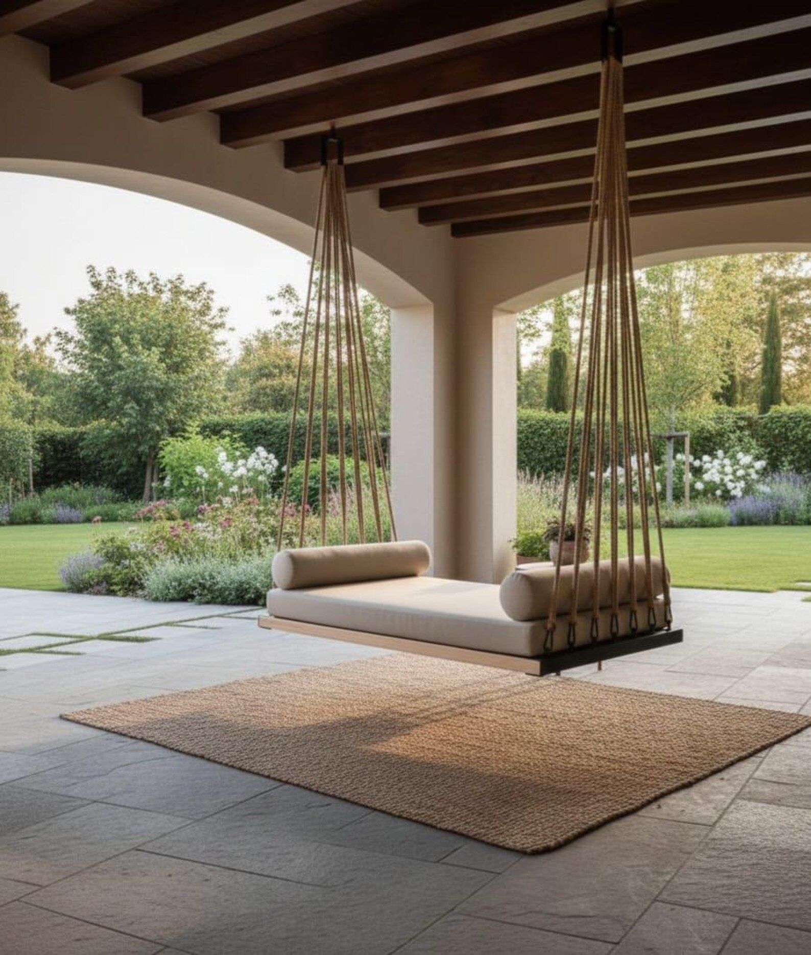 Swing Backless Lounger, Modern Industrial Patio Furniture, Porch Swing ...
