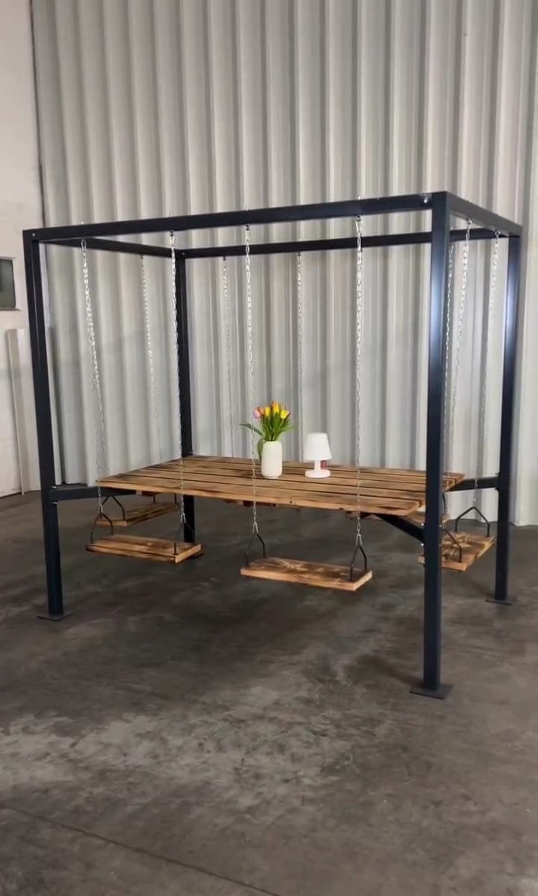 Rustic Swing Table, Porch Swing Table, Garden Swing, Farm House Decor ...