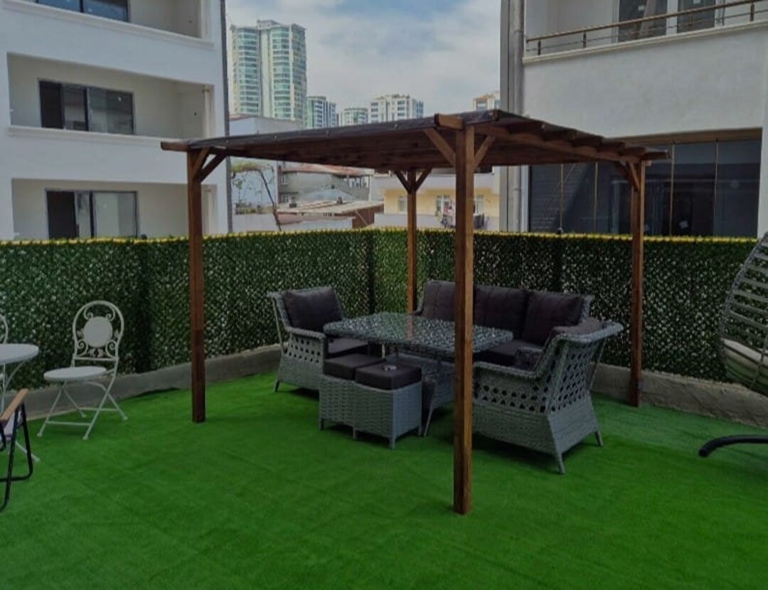 Wooden Garden Shade Porch, Rustic Wooden Garden Porch, Garden ...