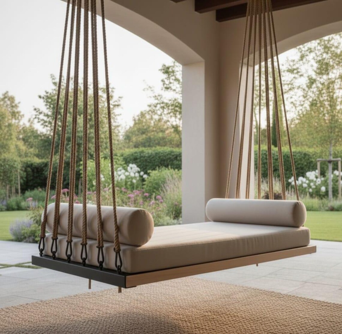 Swing Backless Lounger, Modern Industrial Patio Furniture, Porch Swing ...