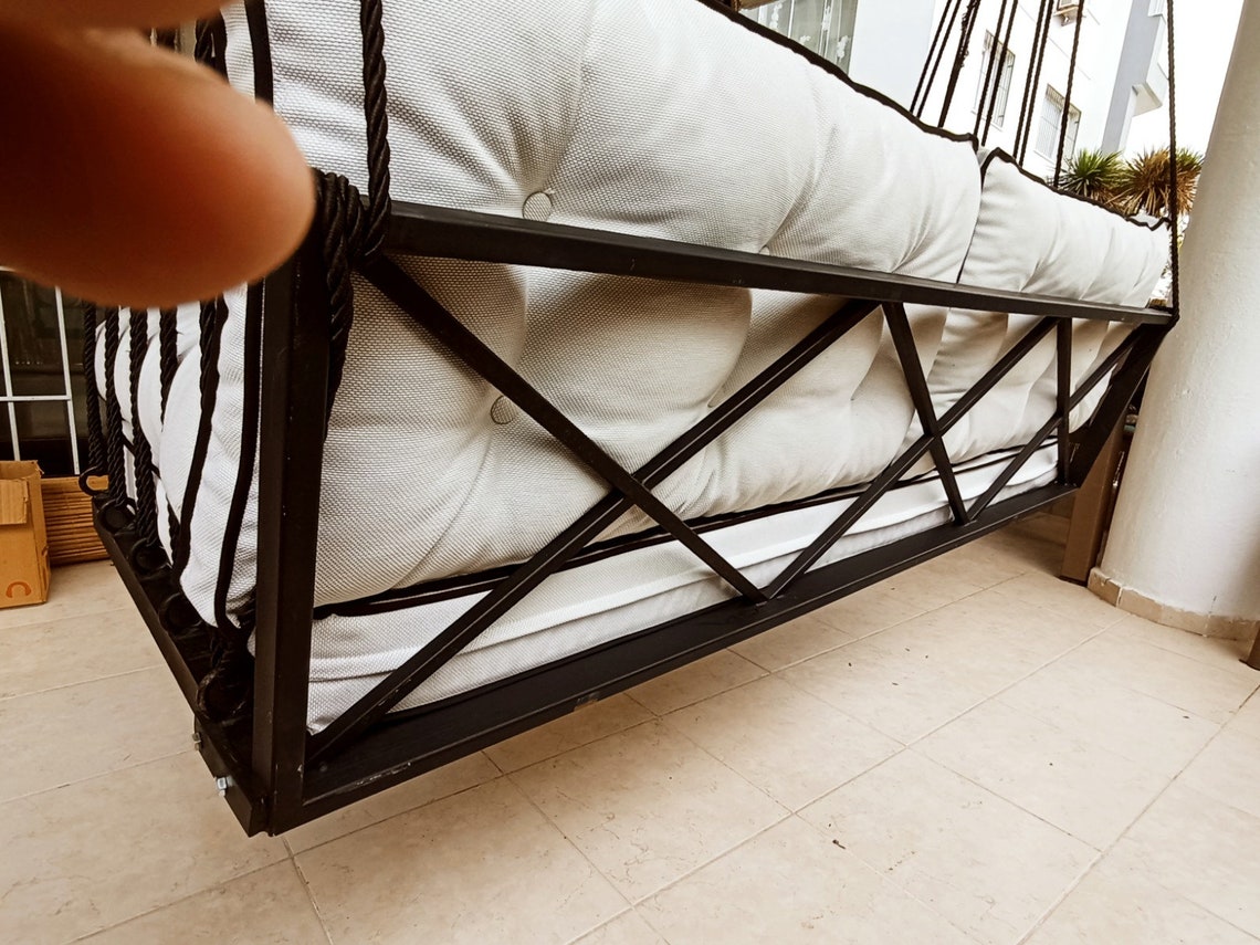 Porch Swing Sofa, Patio Garden Swing Bed, Metal Rope Swing - Etsy