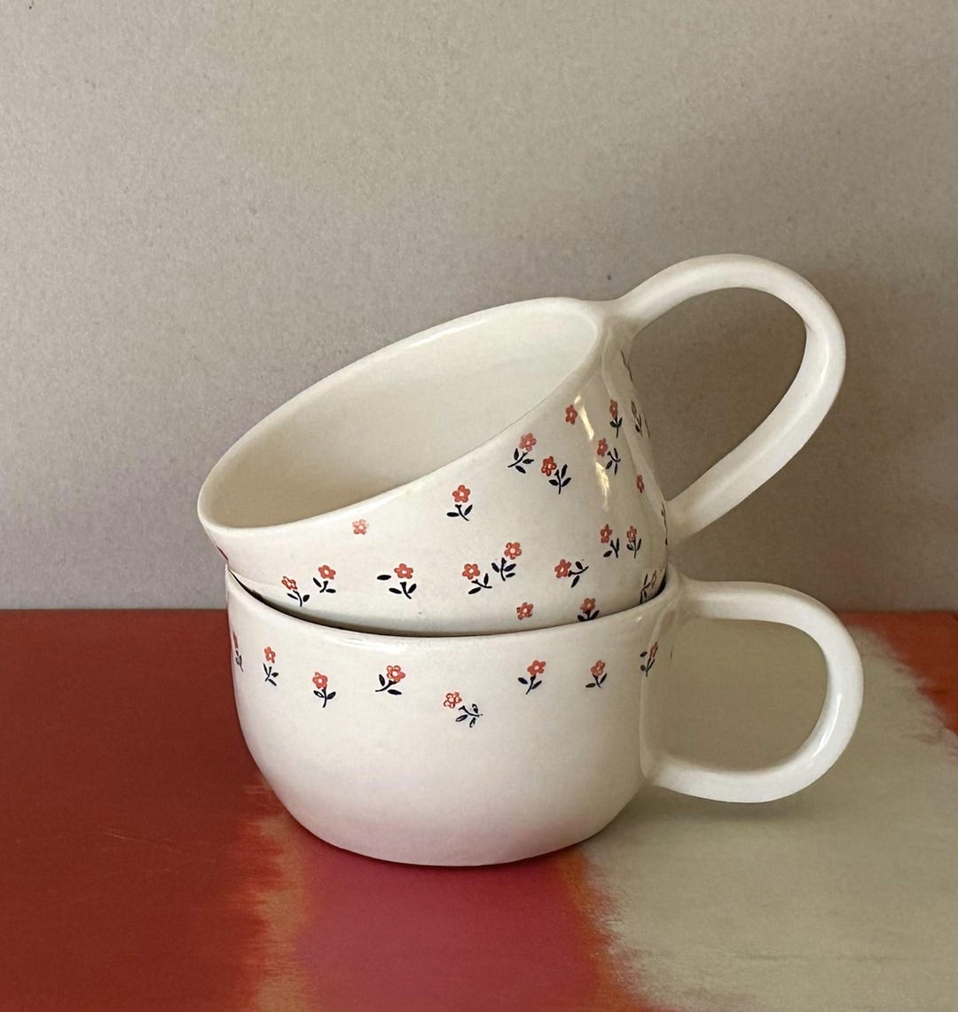Ceramic Cappuccino Cups - Etsy