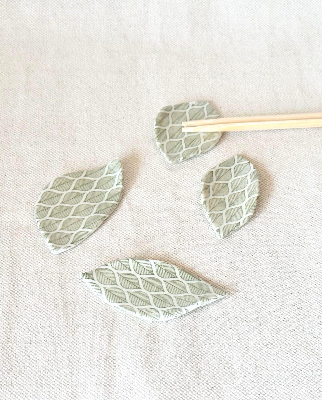 Set of Porcelain Chopstick Rest Plates - Etsy